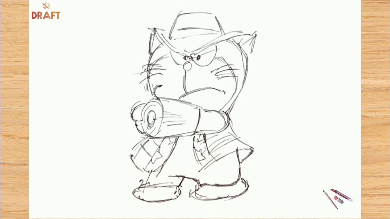 Doraemon || Step By Step drawing Tutorial for beginners || How to draw ...