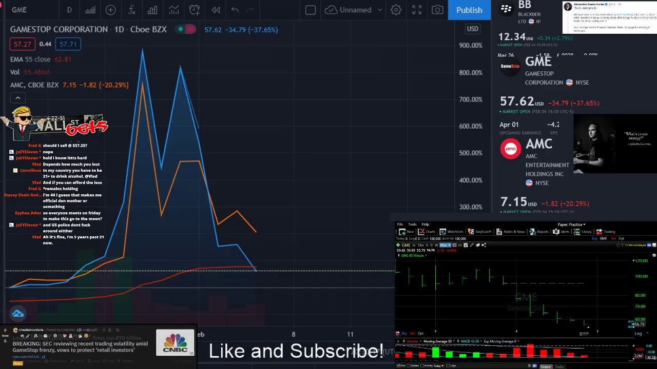 LIVE GME Stock Prices - R/WALLSTREETBETS - Thursday PT. 1 - YouTube