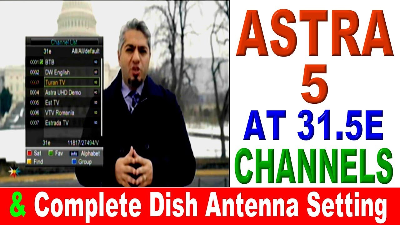 Astra 5 at 31.5e satellite complete Dish Antenna setting with channels ...