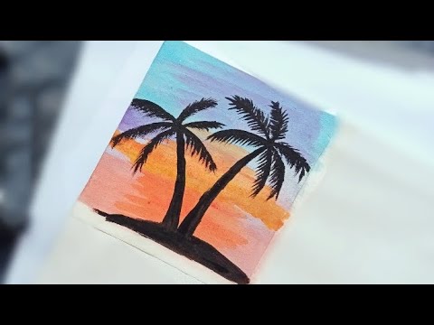 Easy mini painting for beginners|| easy acrylic painting tutorial ...