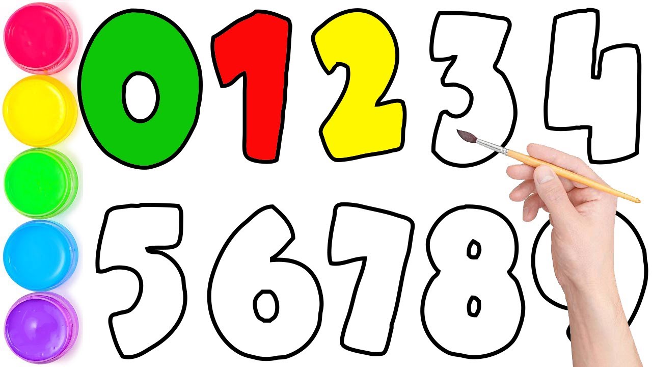 123456789...20! Learn to Draw and Paint Numbers Step by Step for kids ...