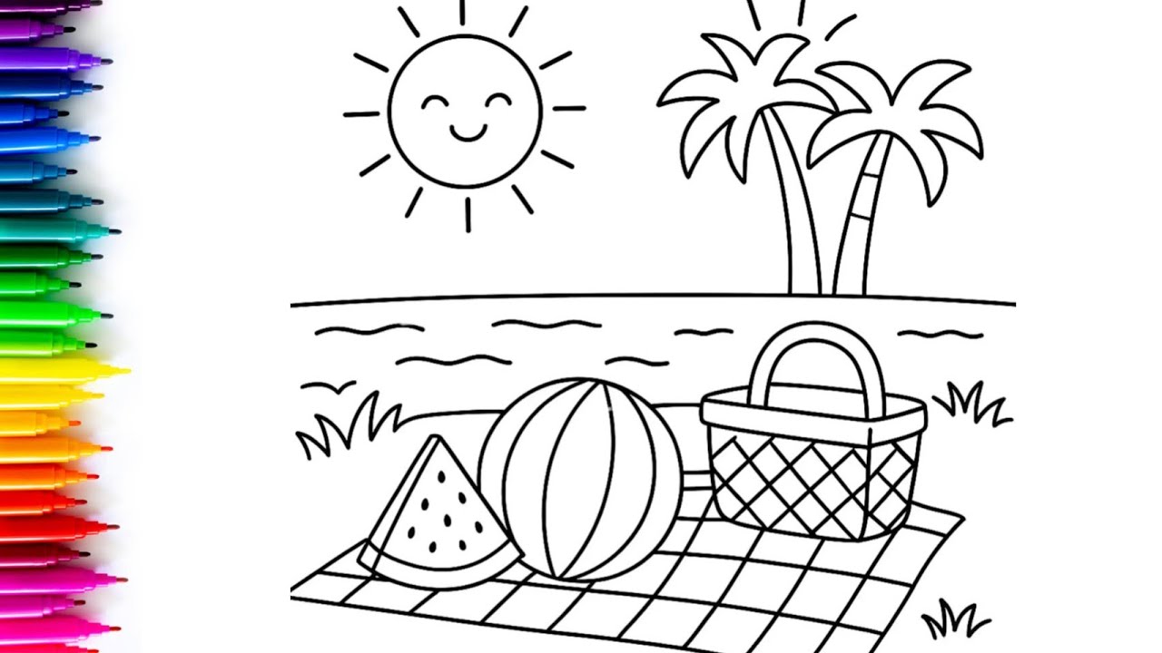 Summer ☀️ Drawing Drawing, Painting & Coloring For Kids and Toddlers ...
