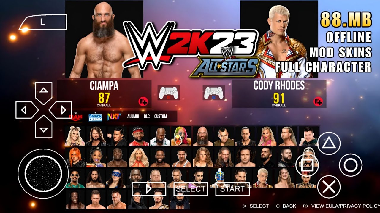WWE 2K23 ALL STARS 2023 PPSSPP Android Offline Mod | Full Character ...