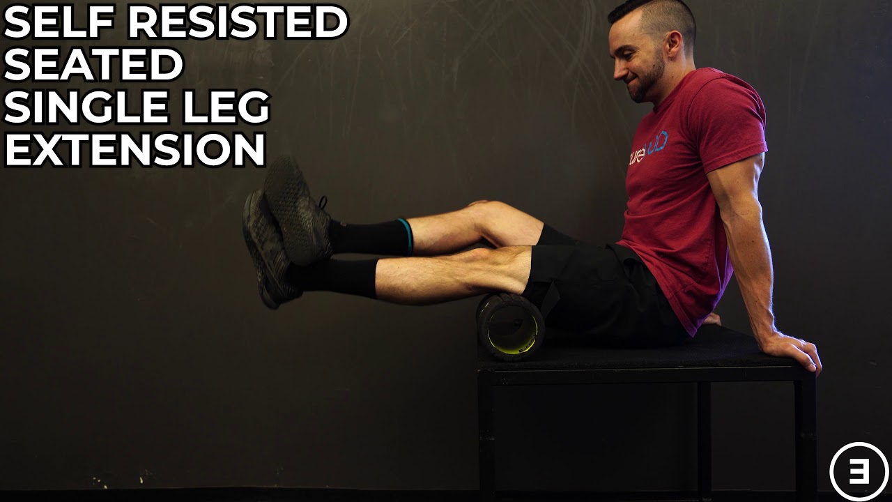 Self Resisted Seated Single Leg Extension - YouTube