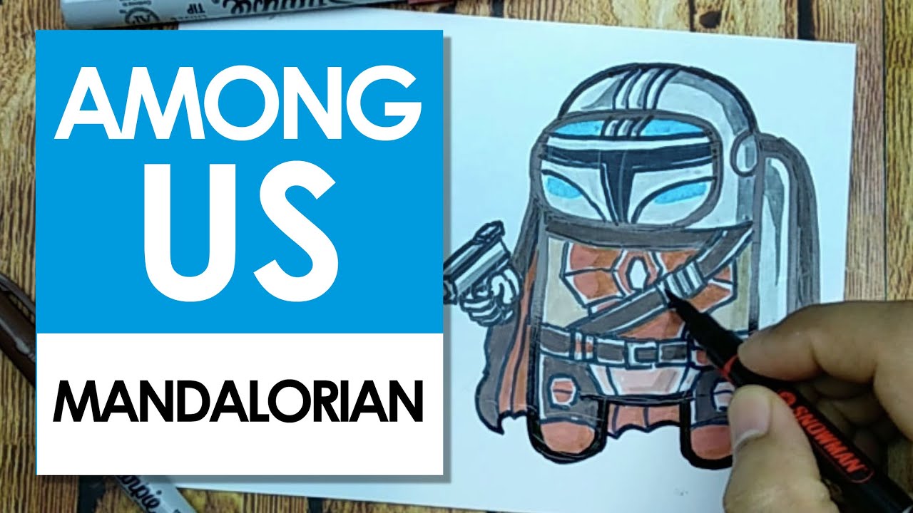AMONG US MANDALORIAN - HOW TO DRAW (EASY TUTORIAL) - YouTube