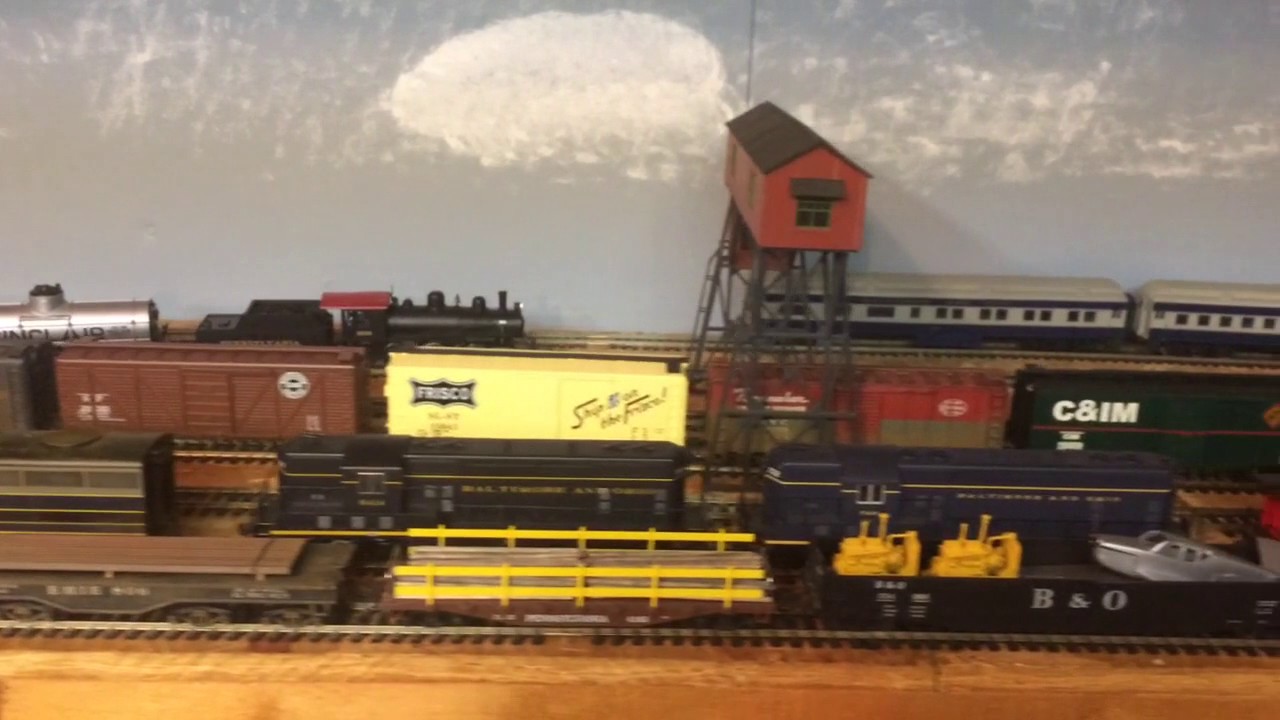 PRR 2-6-0 running the mainline on my 16' x 17" shelf layout. - YouTube