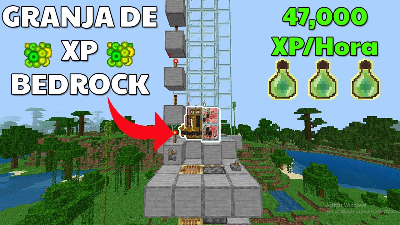GRANJA DE EXPERIENCIA MINECRAFT BEDROCK 1.18 (47K de XP/hr) *TOTALMENTE ...