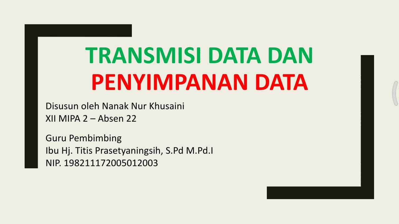 TUGAS PPT TRANSMISI DATA DAN PENYIMPANAN DATA - YouTube