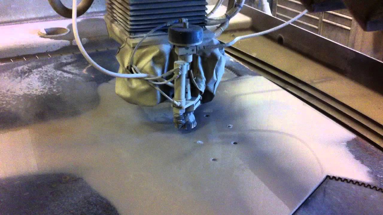 FLOW WaterJet piercing 1inch steel - YouTube