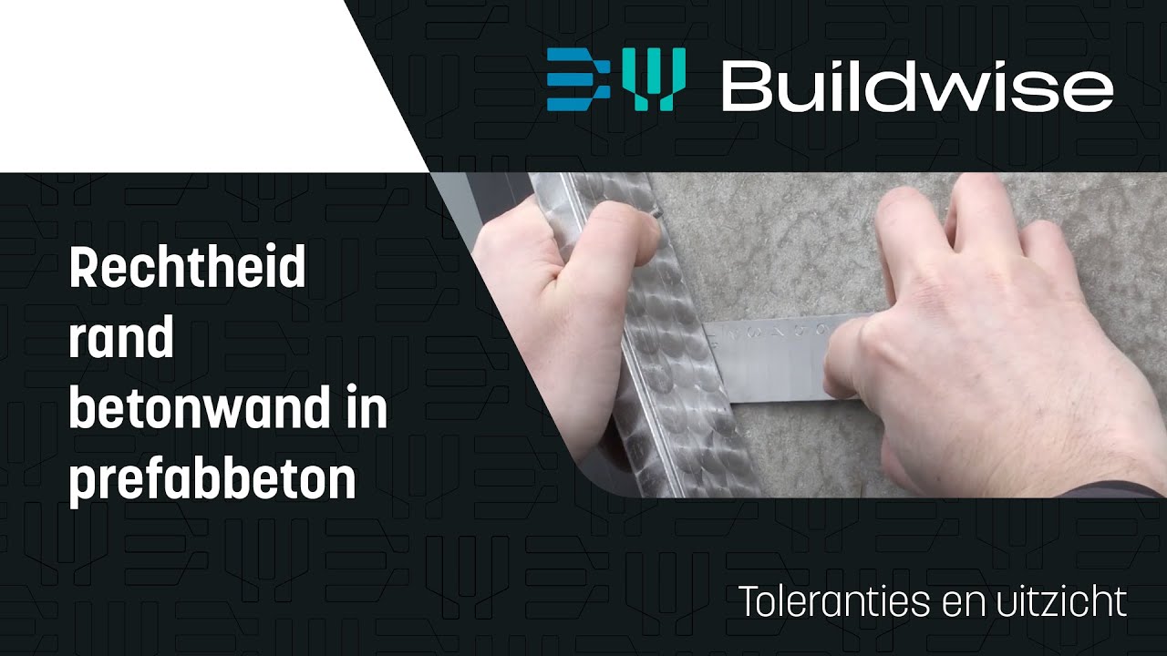 Controle van de rechtheid - Rechtheid van de rand van een betonwand in ...