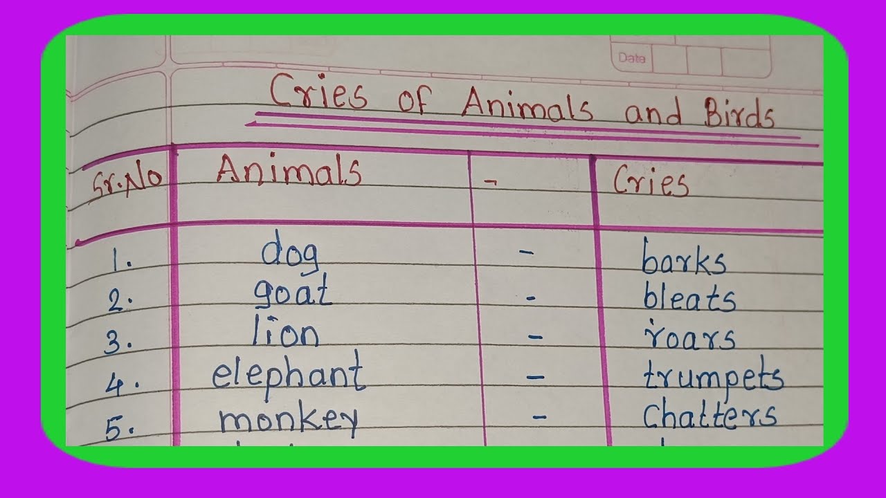 Cries of Animals and Birds 😿/Animals and Birds/Cries of Animals/Cries ...