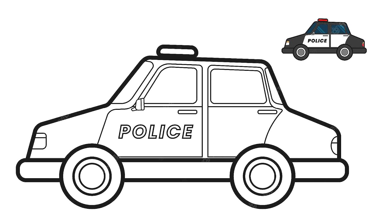How to draw police car vector premium || kids drawing|| simple car easy ...