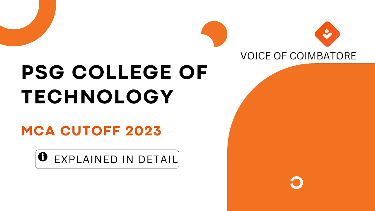 TANCET 2023 | MCA COUNSELING CUTOFF FOR PSG COLLEGE OF TECHNOLOGY |# ...