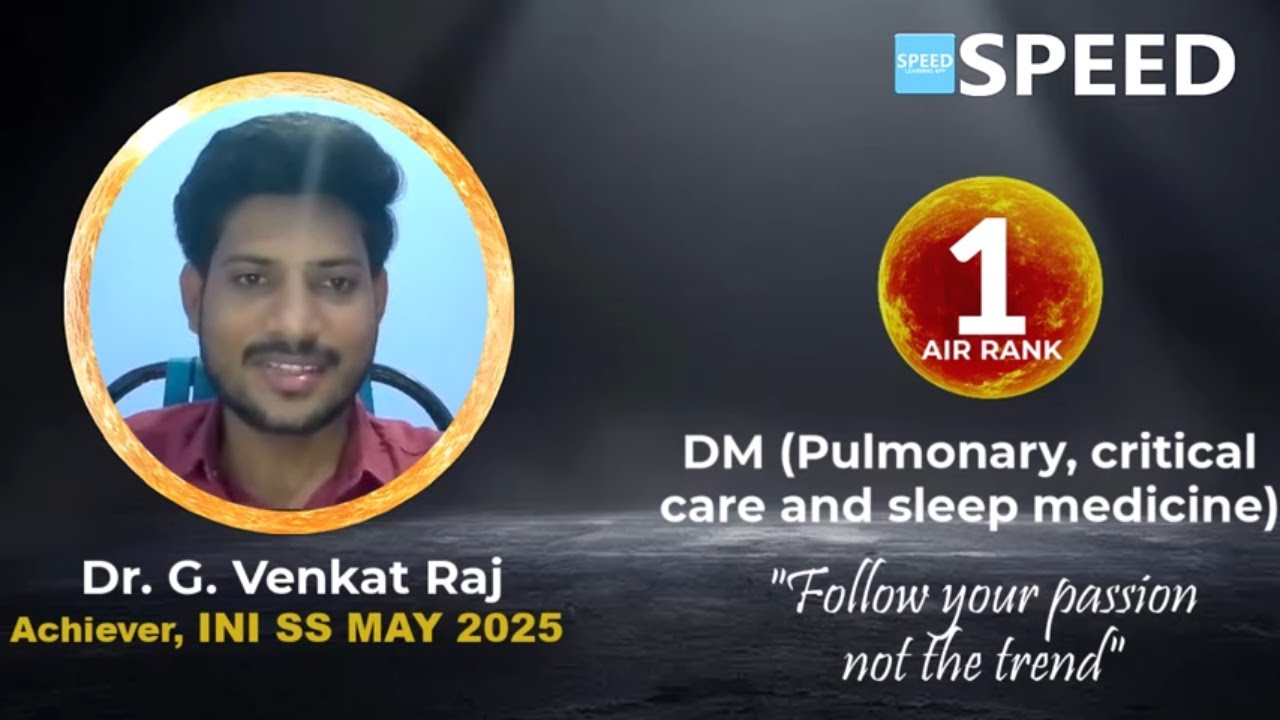 INI SS May 2025, 1st Rank AML, Dr.G.Venkat Raj., DM Pulmonology ...