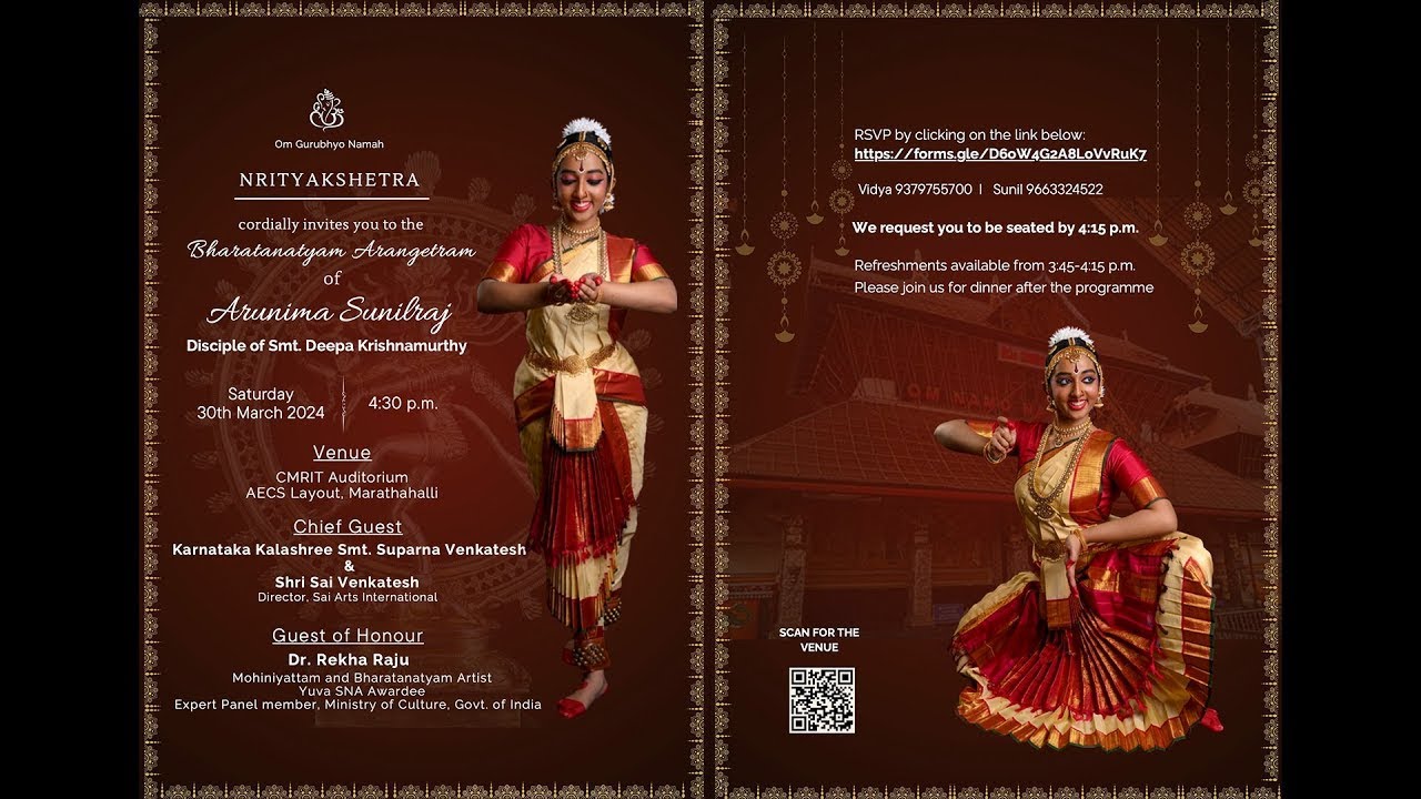 Bharatanatyam Arangetram of Arunima Sunilraj Disciple of Smt. Deepa ...