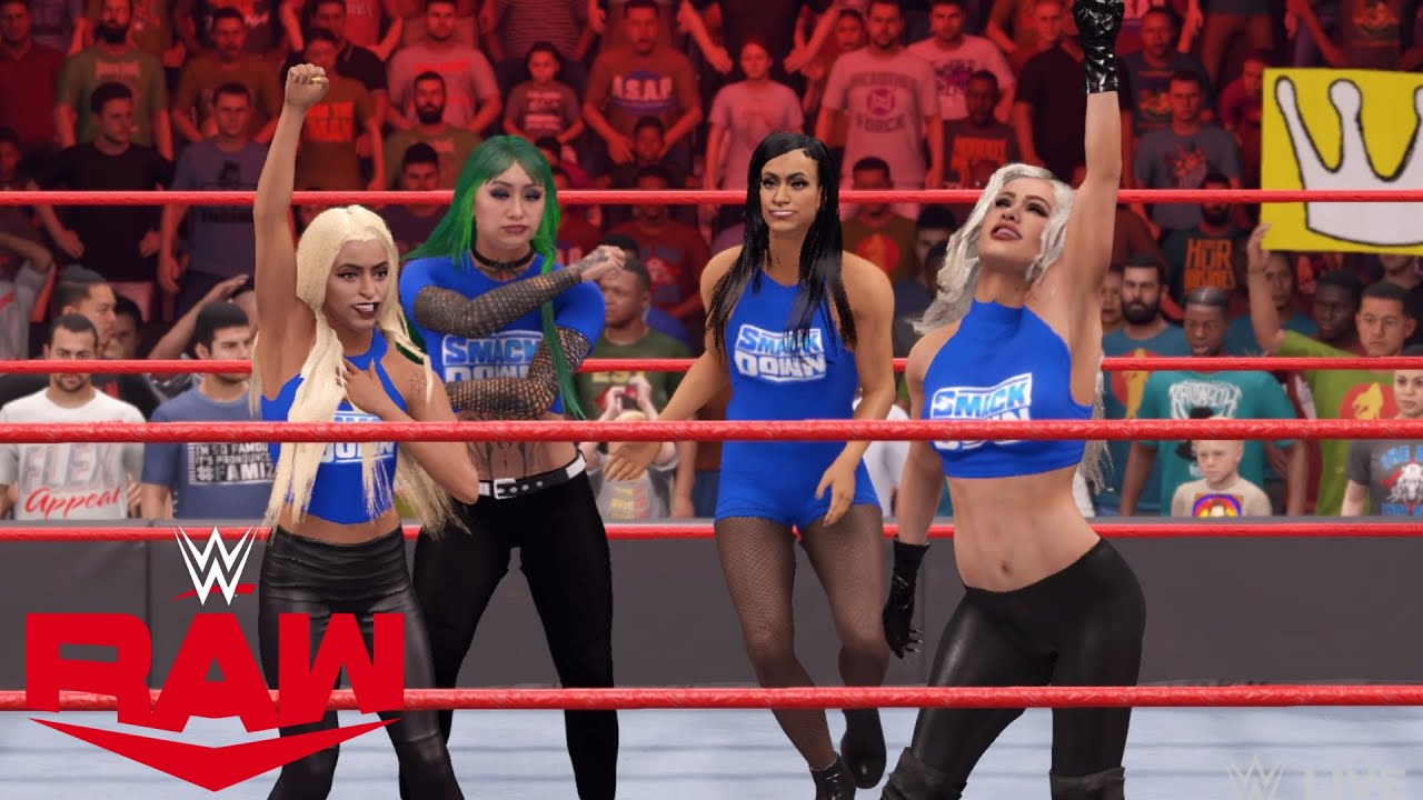 WWE 2K22 RAW WINNING TEAM JOINS TEAM RAW FOR SS EMMA & DANA BROOKE VS ...