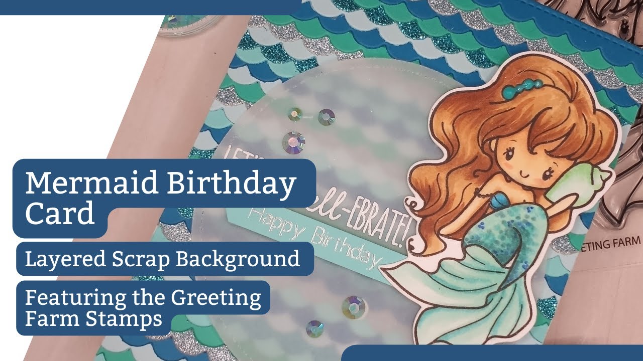 (Die Hack)Using Frame Dies to Create Interesting Backgrounds: A Mermaid Birthday Card - YouTube