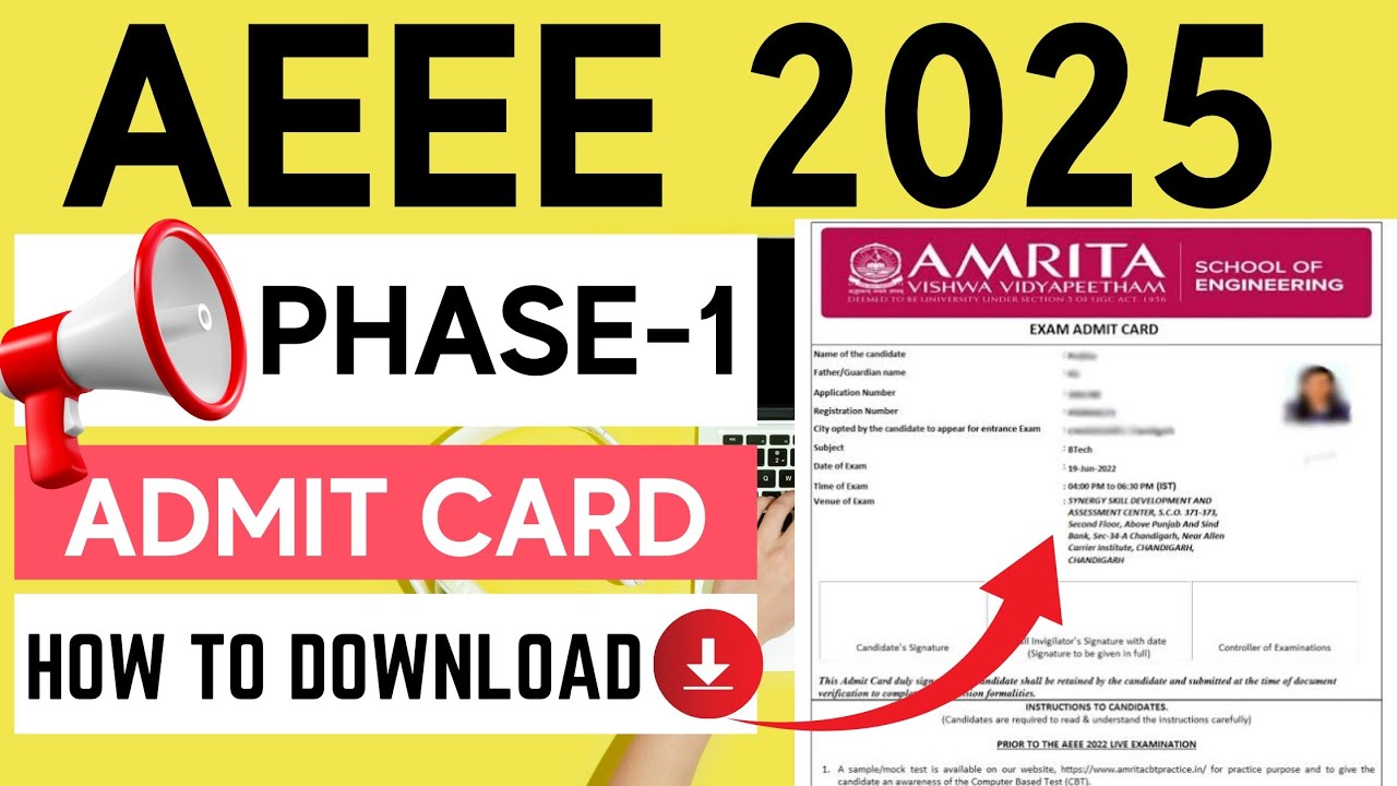 aeee admit card 2025 | amrita university admit card | aeee phase 1 ...