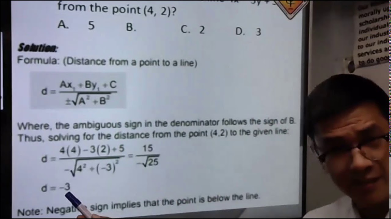 Distance of a Point to a Line (Analytic Geometry) - YouTube