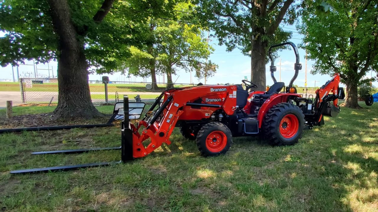 new branson 2515h tractor with backhoe equipment - YouTube