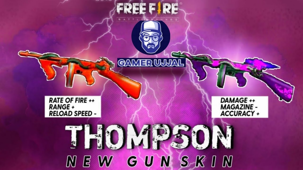 UPCOMING GUN SKIN FREE FIRE,NEW GUN SKIN UPDATE Free Fire THOMPSON GUN ...