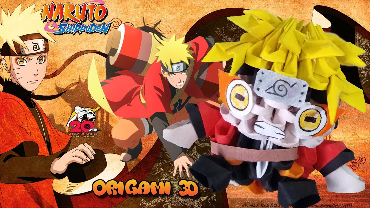 Naruto (sennin mode) de origami 3d / Tutorial fácil en Español - YouTube