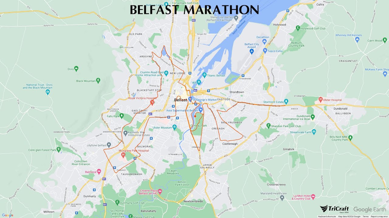 Belfast City Marathon Course Map - YouTube