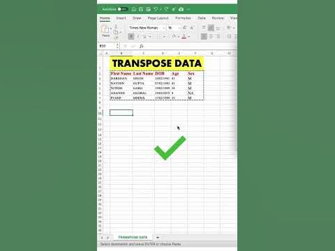 Excel tutoring Excel for beginners basic excel advanced excel transpose rows data into columns ...
