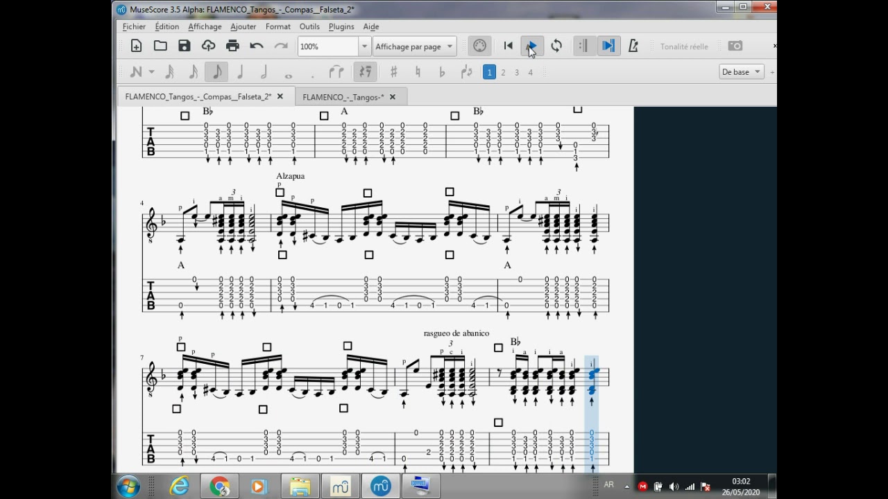 flamenco tangos compas falseta partition - YouTube