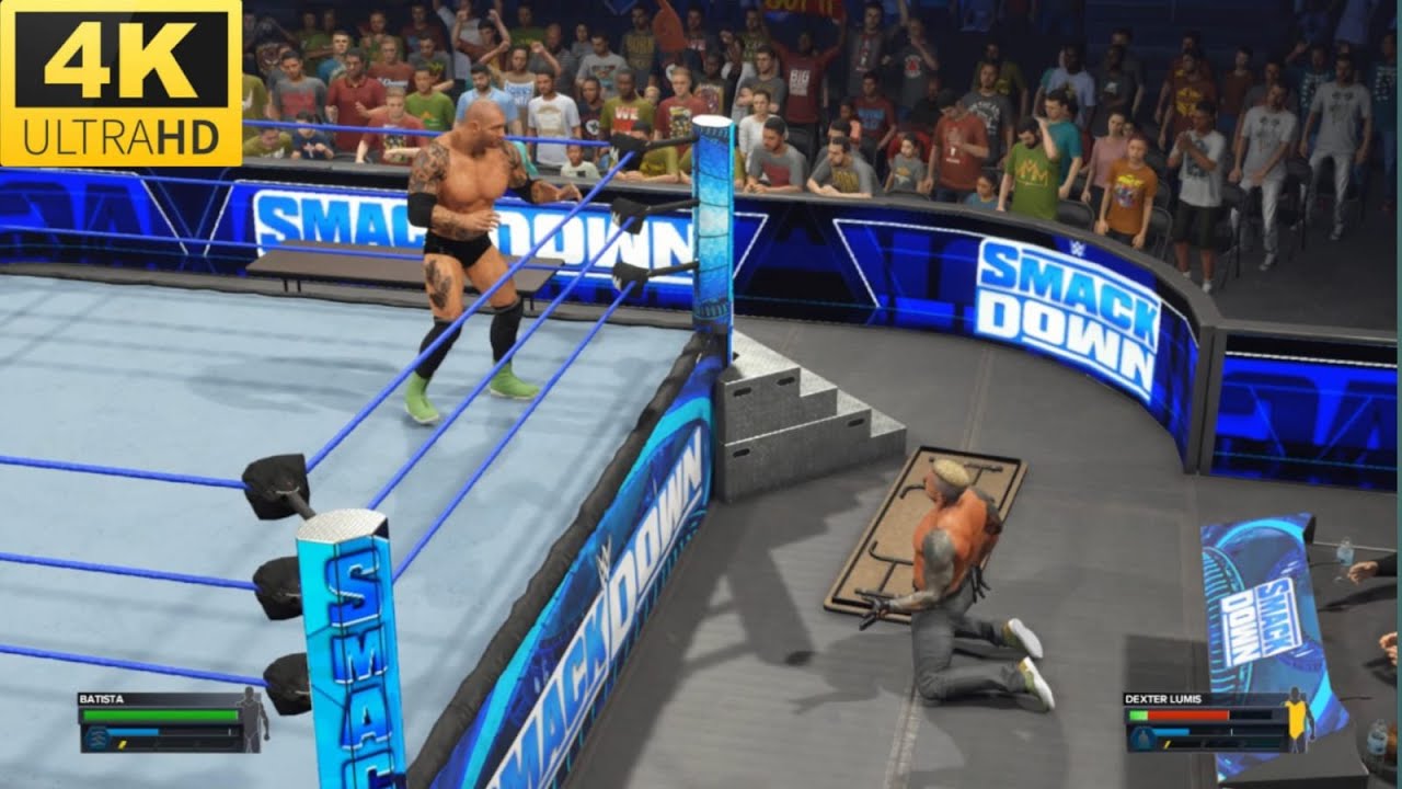 WWE 2K23 -- SMACK DOWN TABLE MATCH -- BATISTA VS DEXTER LUMIS ...
