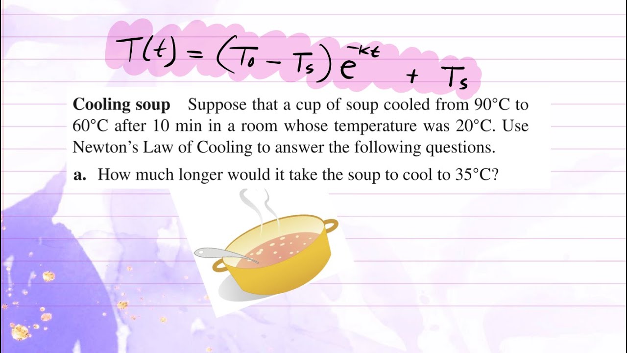 Newton's Law of Cooling | Cooling off a cup of soup example - YouTube