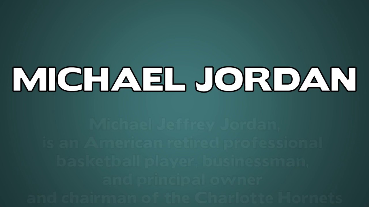 Michael Jordan Meaning - YouTube