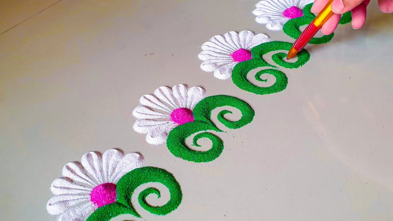 2 Border Rangoli Designs. Simple White Rangoli. Rangoli Border Designs ...