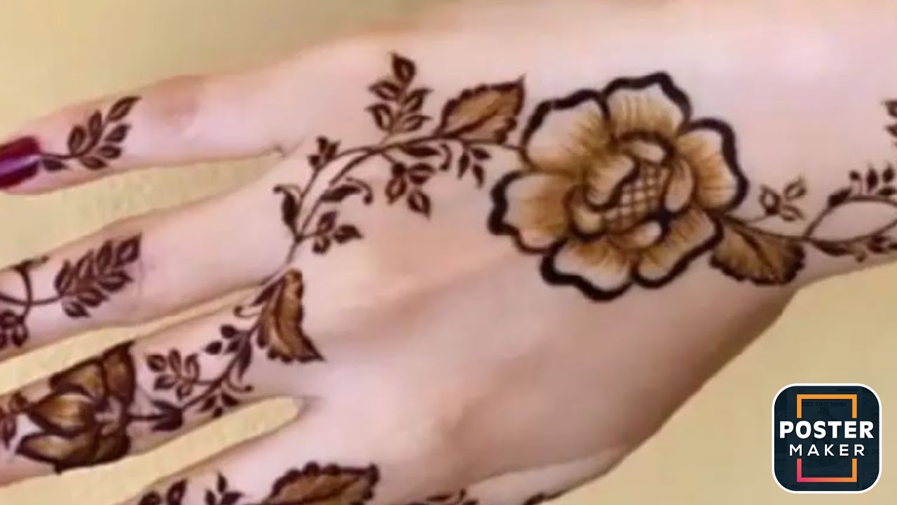 Easy Floral Mehndi design back side | floral Mehndi design | Phool wali ...