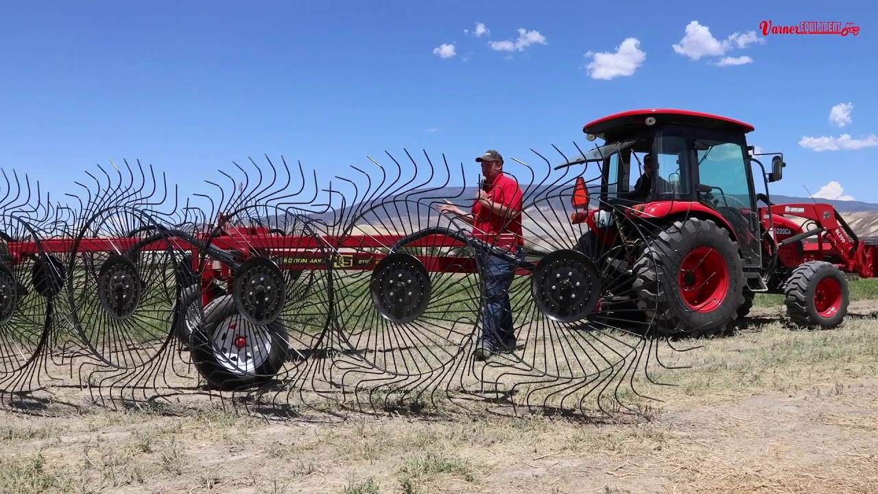 5220CH Branson Tractor Demo with H&S 2112 Action Rake - YouTube