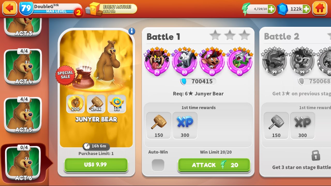 Junyer Bear: Day 4 - Waiting for Tower Reset, otherwise good! | Looney ...