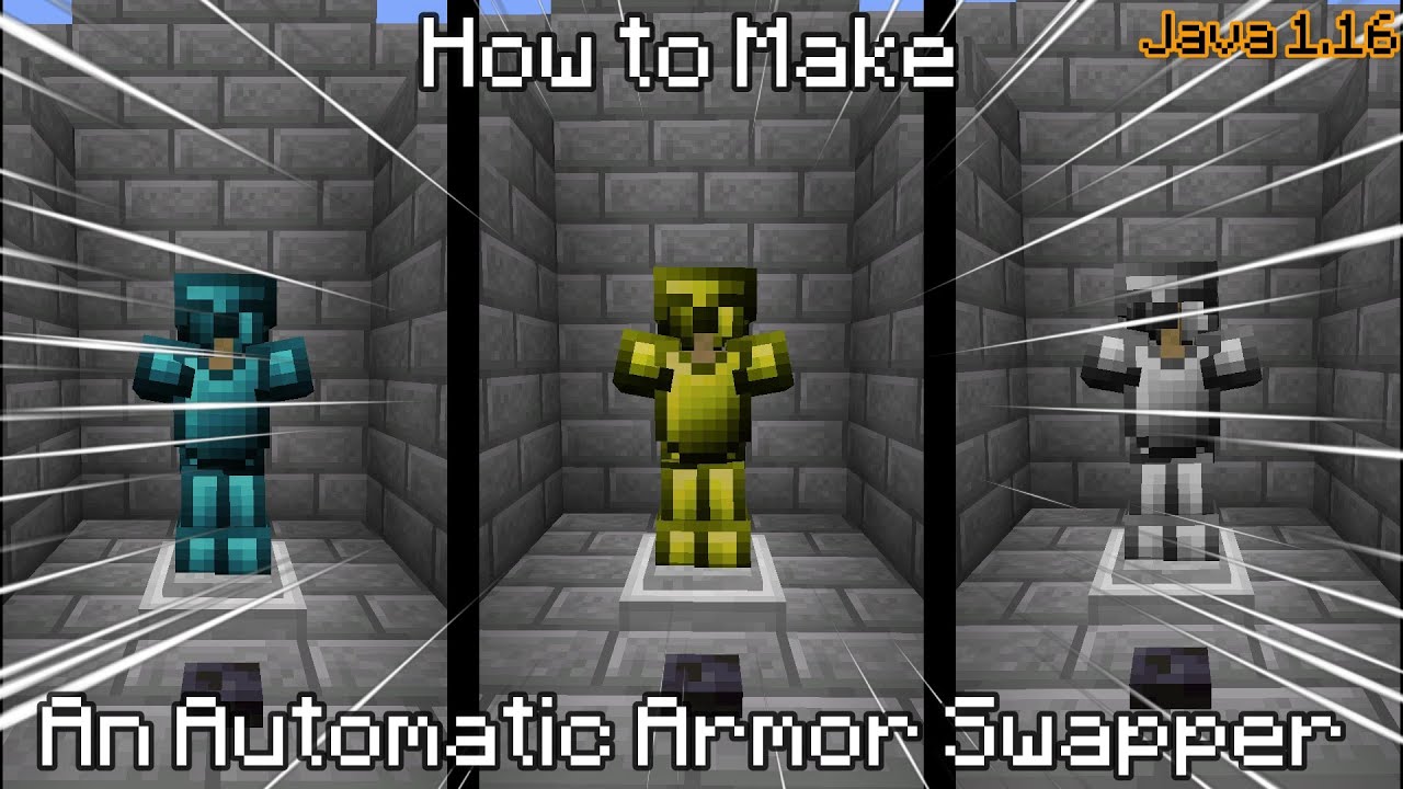 How to Make an Armor Stand Swapper In Minecraft [Java/Bedrock 1.16 ...