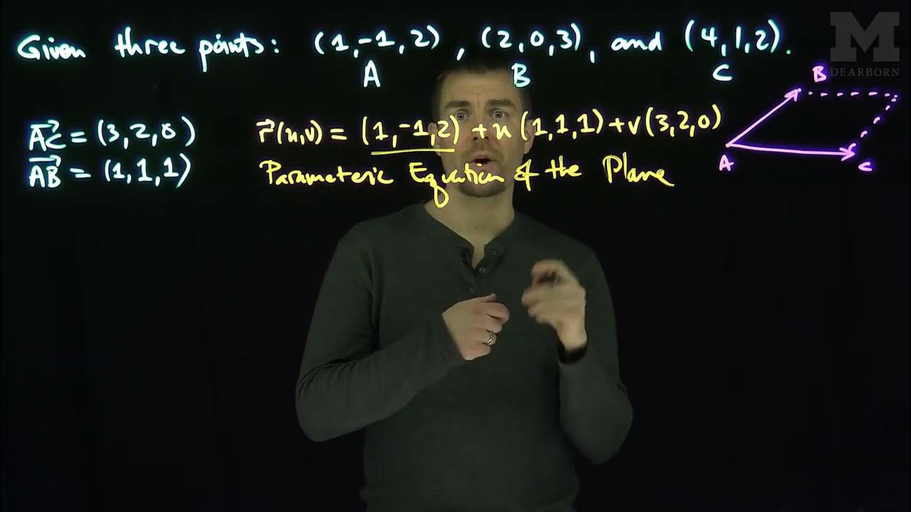 Finding the Equation of a Plane Given Three Points - YouTube