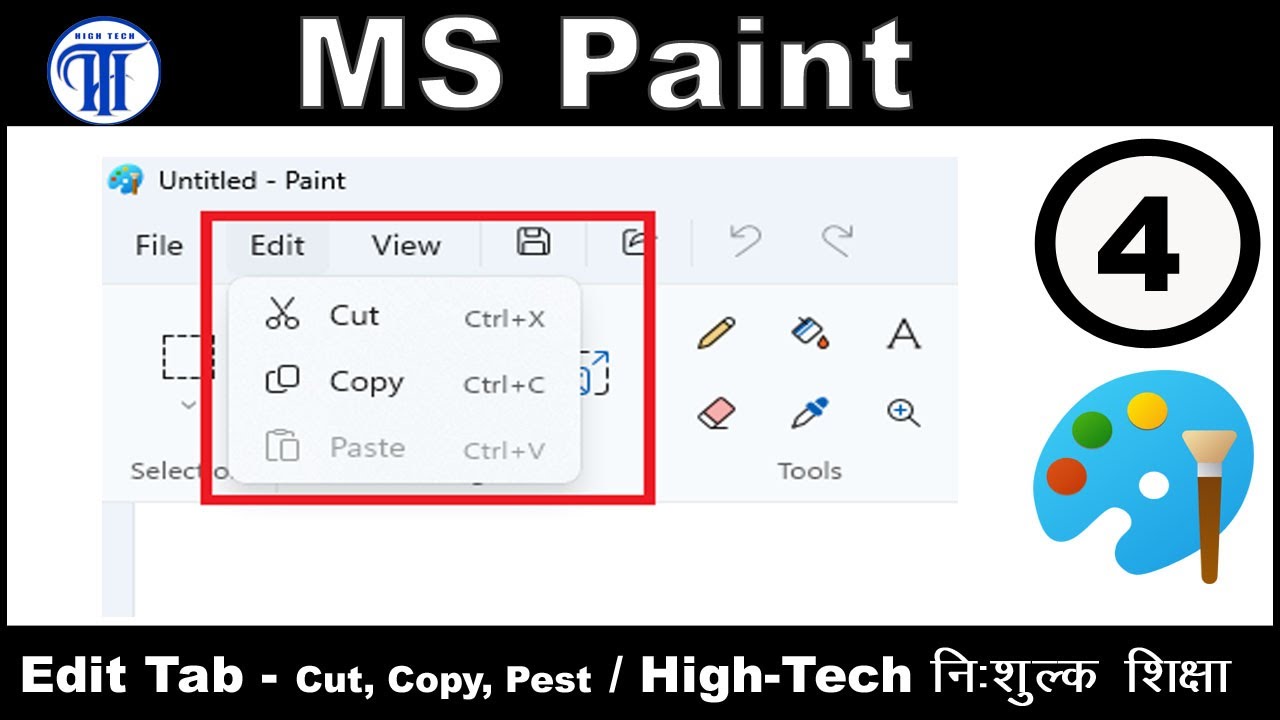 Ms Paint Edit tab - cut, copy, pest | ms paint me cut, copy, pest kaise ...