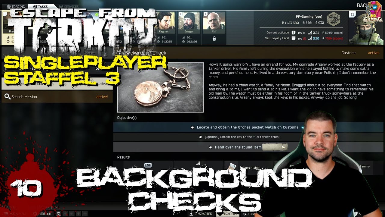 Background Check 🔫S03 #10 Escape from Tarkov Singleplayer EFT - YouTube