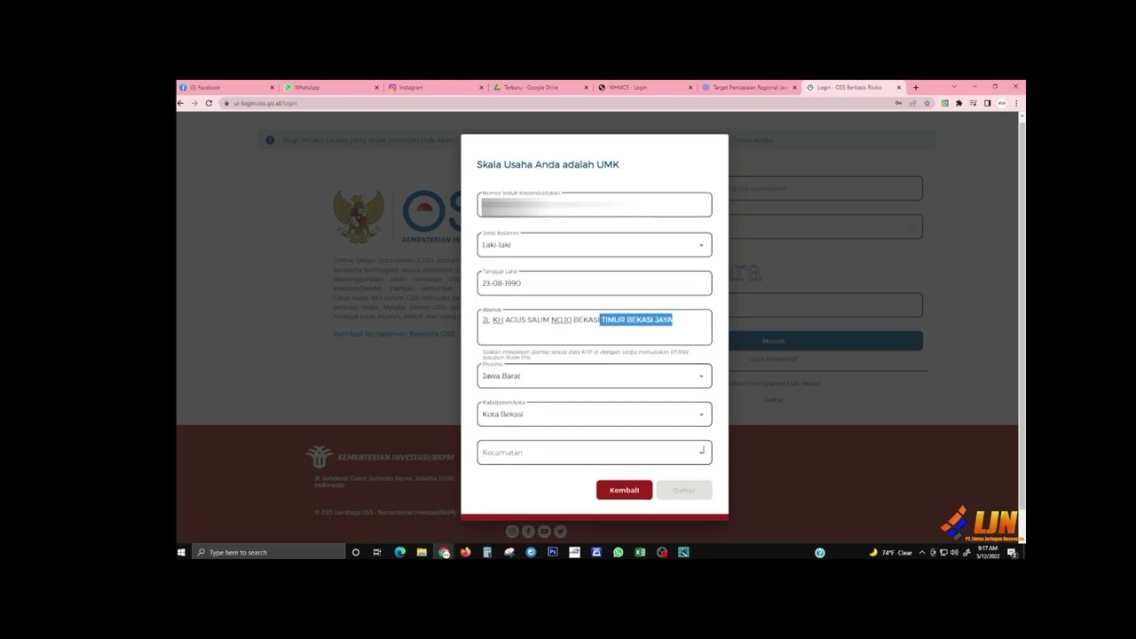 tutorial pembuatan NIB perorangan - YouTube