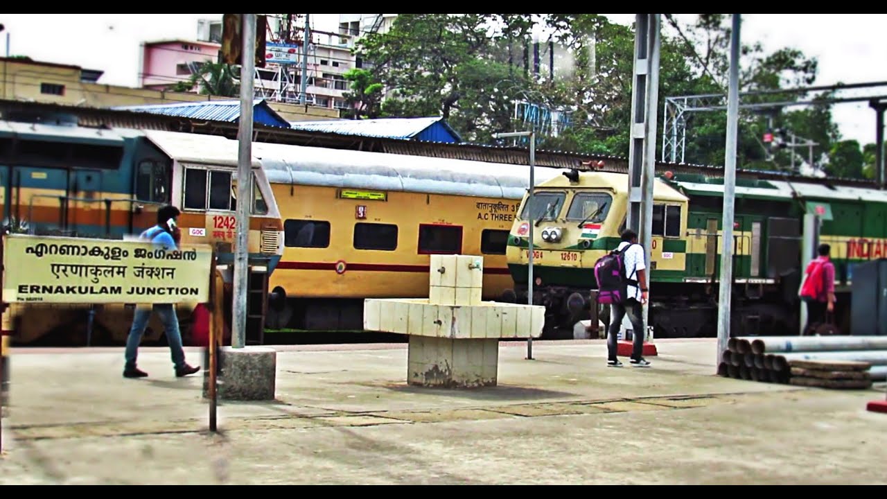ERNAKULAM JUNCTION - Departure & Loco Spotting Onboard Train to ...