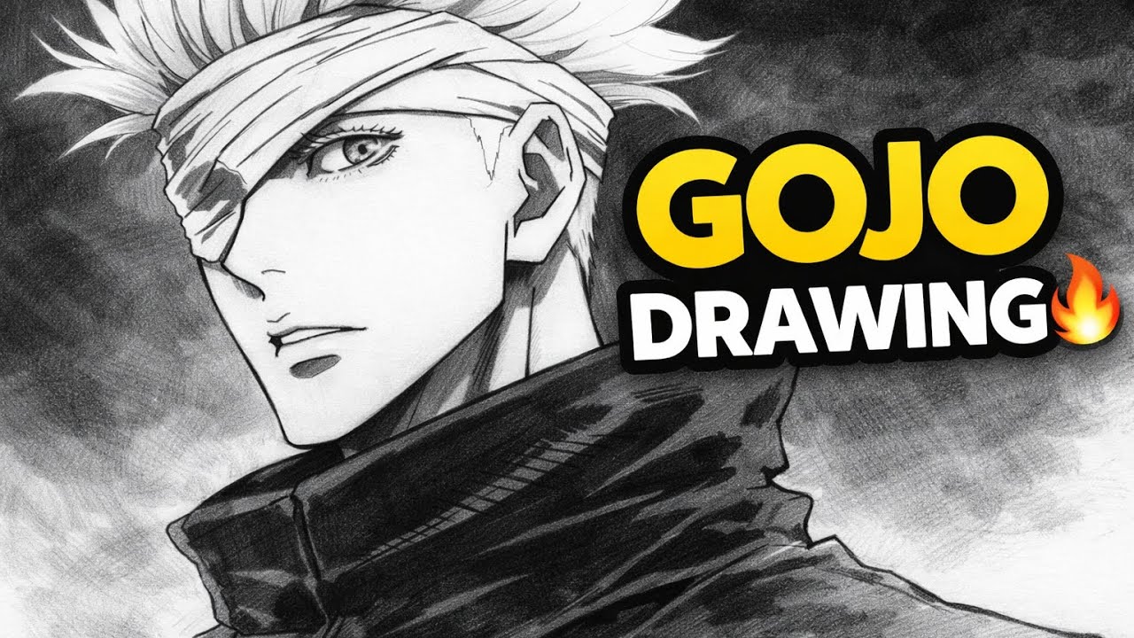 Drawing Gojo Without Color 😍 | Pencil Sketch - YouTube