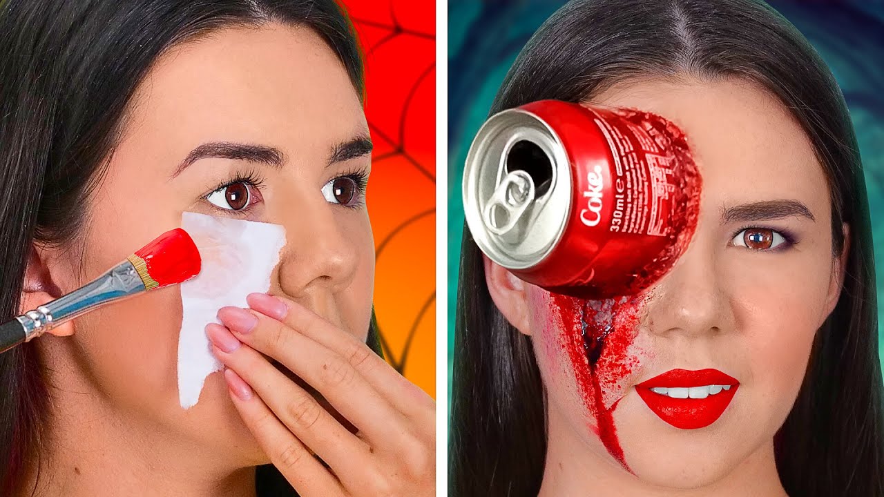 HALLOWEEN DIY CRAFTS 🎃 School Art 🎨 Makeup and Costume 😍 House ...