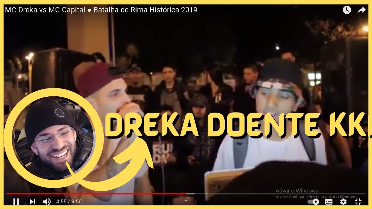 KRAWK REAGE A MC Dreka vs MC Capital Batalha de Rima Histórica 2019 ...