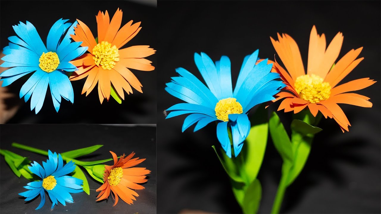 DIY- How To Make A Aster Paper Flower From Color Paper | Beautiful ...
