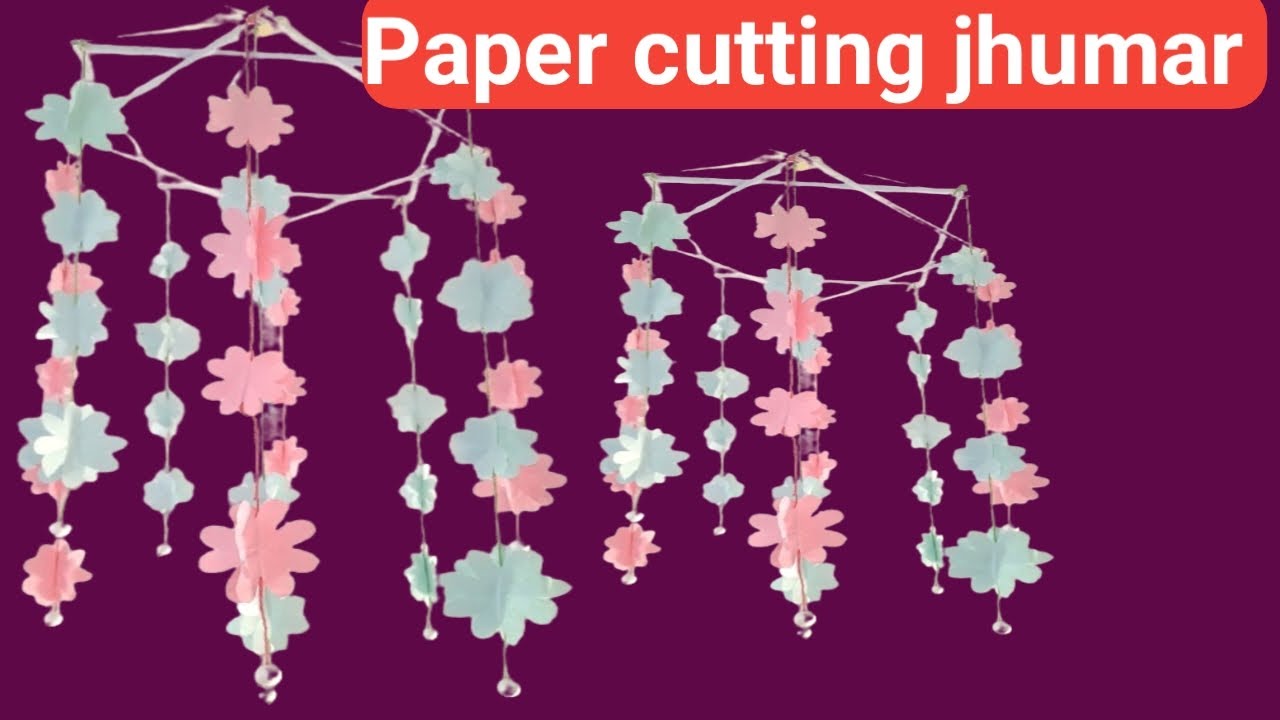How to make paper jhumar paper craft wall hanging design. - YouTube
