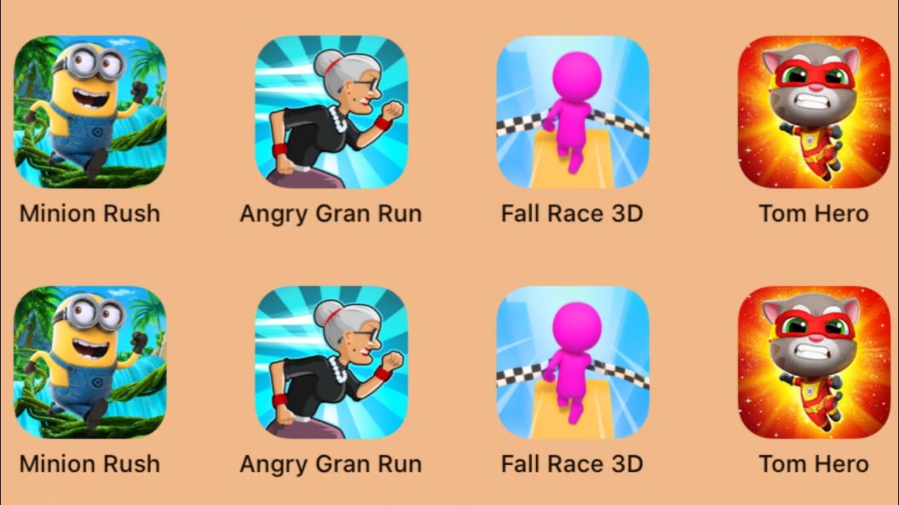 Minion Rush,Angry Gran Run,Fall Race 3D,Tom Hero - YouTube