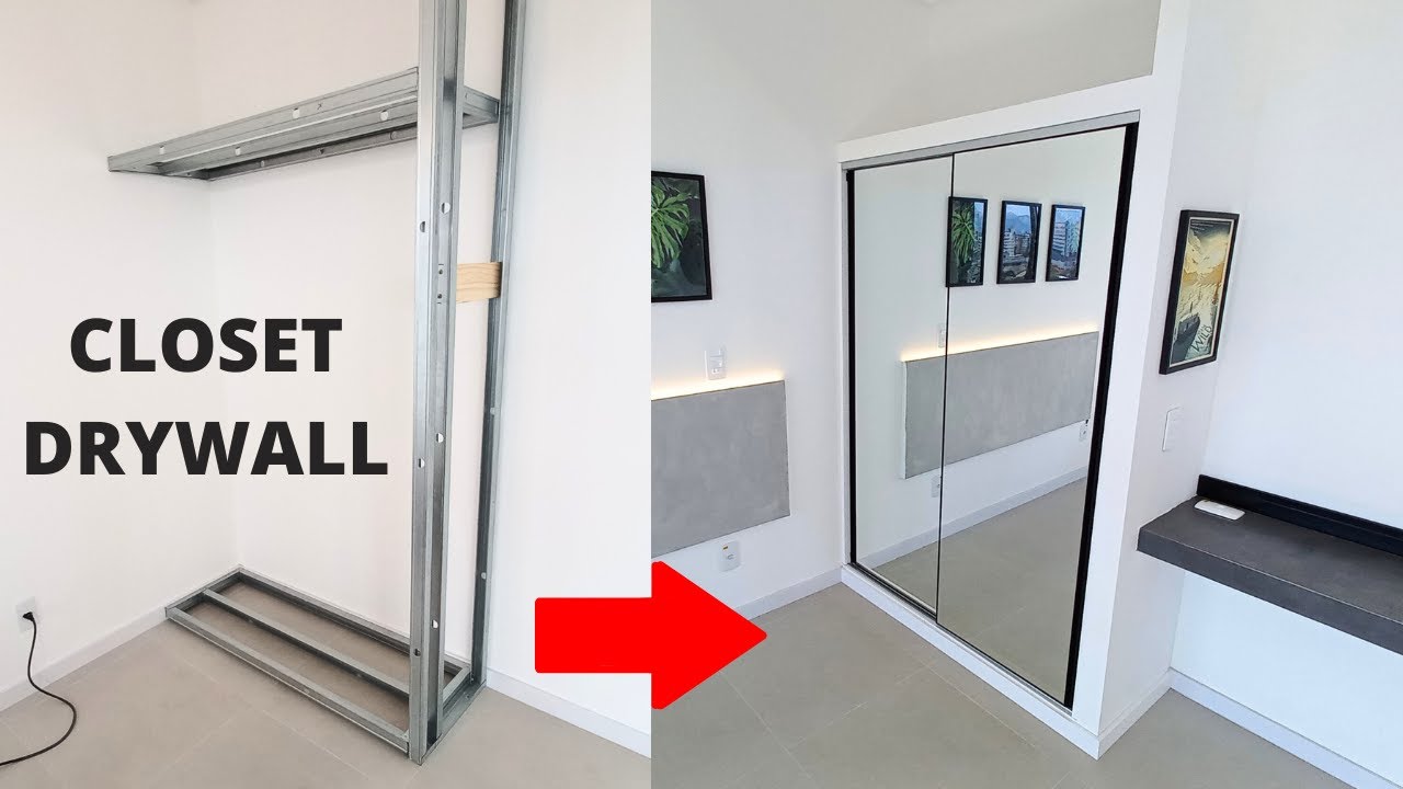 GUARDA ROUPAS DRYWALL PORTA DE CORRER NO APARTAMENTO STUDIO - YouTube