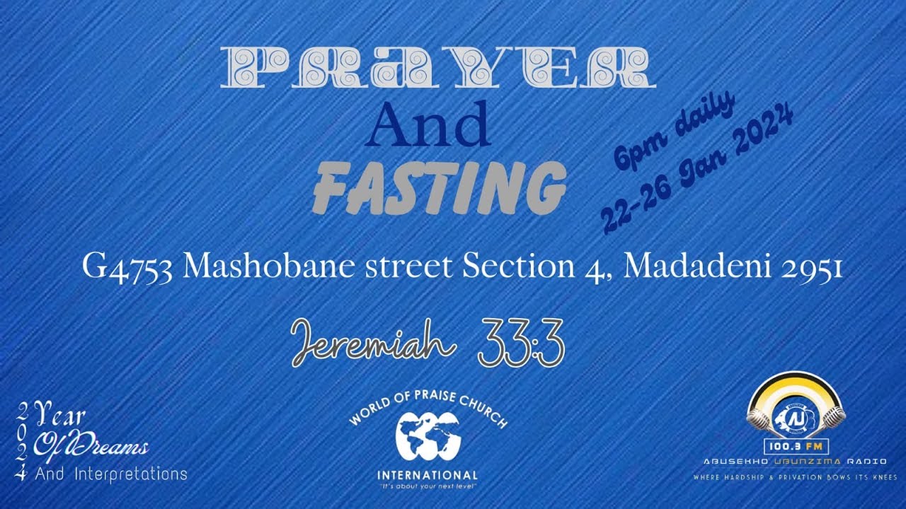 Prayer & Fasting // Apostle J Sithole // Fri 26 Jan 2024 - YouTube